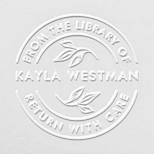 Modern Round Personalized Bookplate Embosser | Zazzle