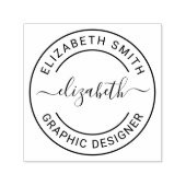 Modern Round Personalized Name and Job Title Self-inking Stamp | Zazzle
