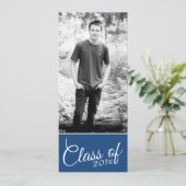 Modern Royal Blue Graduation Photo Announcement | Zazzle
