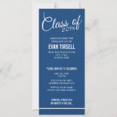 Modern Royal Blue Graduation Photo Announcement | Zazzle
