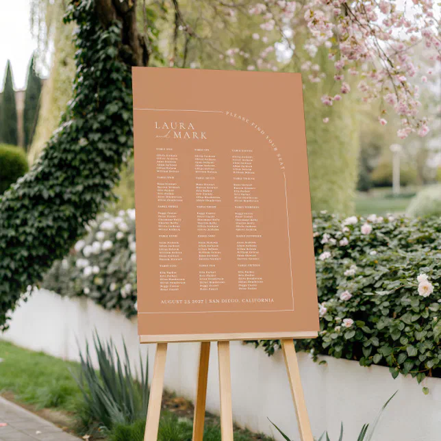Modern Rust Arch Wedding Seating Charts Foam Board | Zazzle