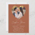 Modern Rust Heart Photo Couple's Shower Invitation | Zazzle