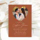 Modern Rust Heart Photo Couple's Shower Invitation | Zazzle