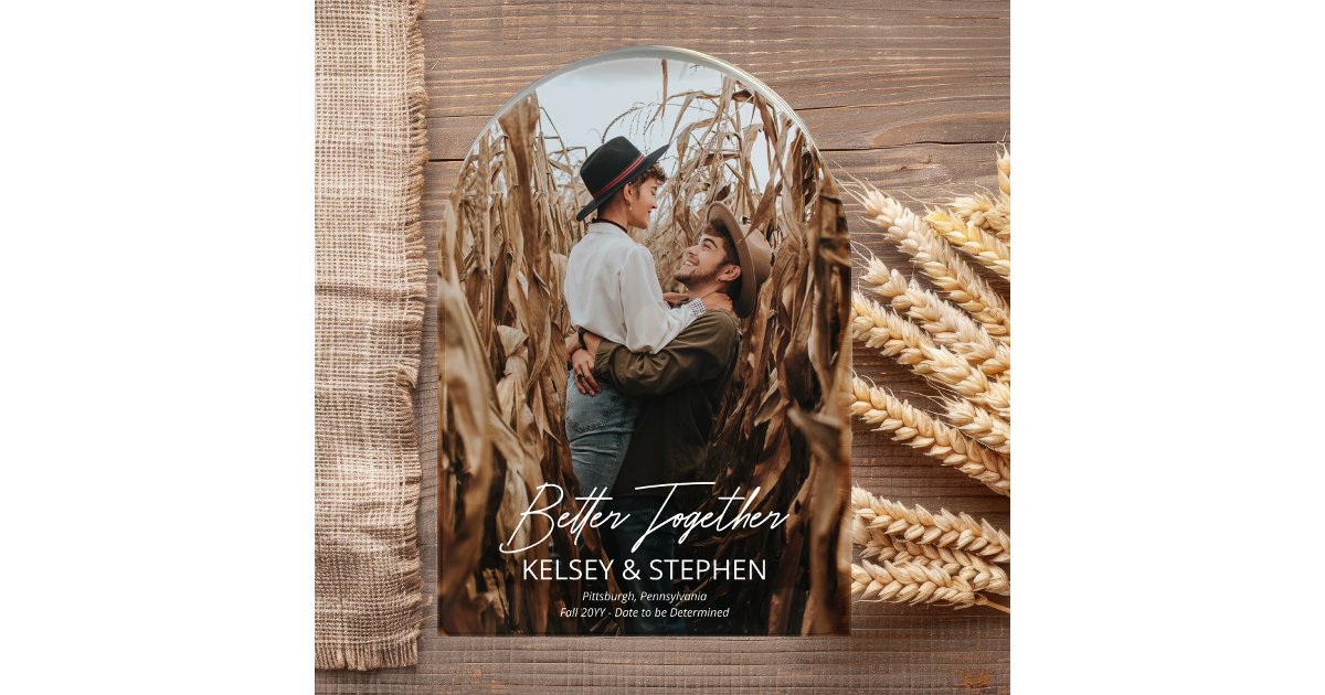 Modern Rustic Better Together Photo Save the Date | Zazzle