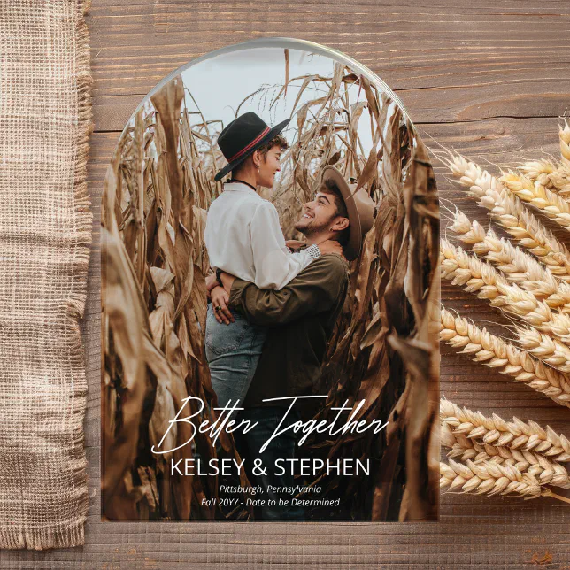 Modern Rustic Better Together Photo Save the Date | Zazzle