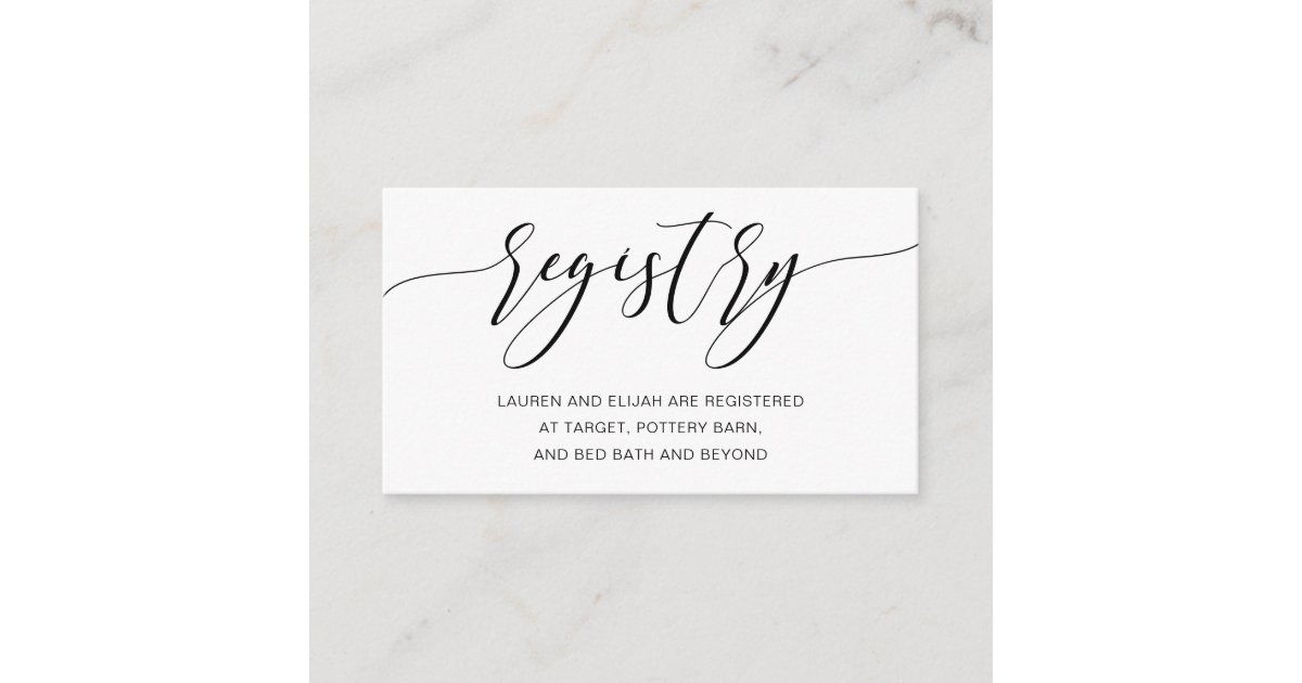 Modern Rustic Calligraphy Gift Registry Insert | Zazzle