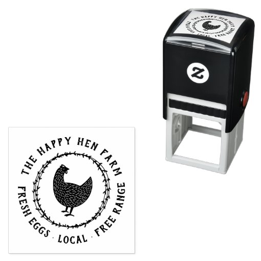 Modern Rustic Chicken Farm Personalized Egg Self-inking Stamp | Zazzle