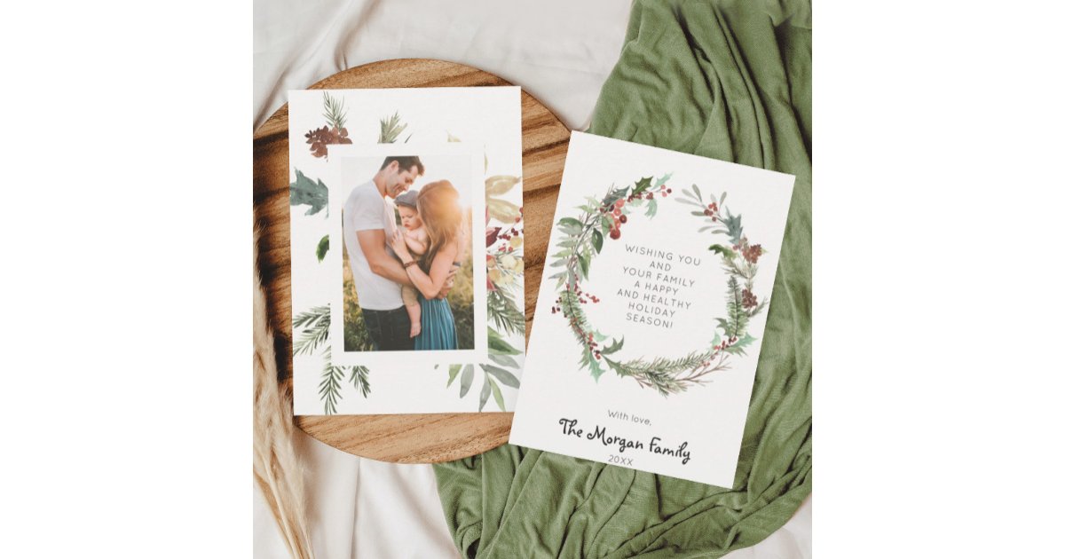 Modern Rustic Christmas Photo Cards | Zazzle