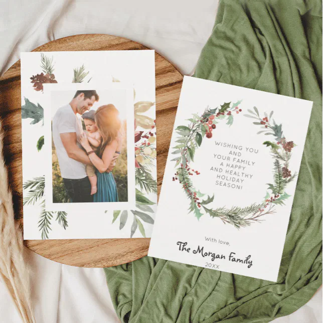 Modern Rustic Christmas Photo Cards | Zazzle