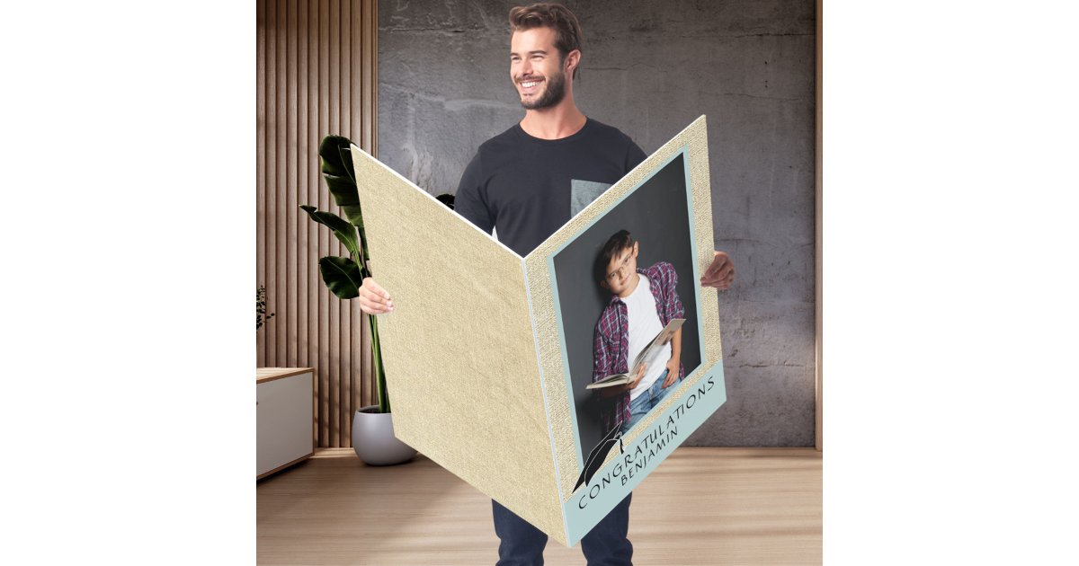 Modern Rustic Congratulations Graduation Photo Big Card | Zazzle