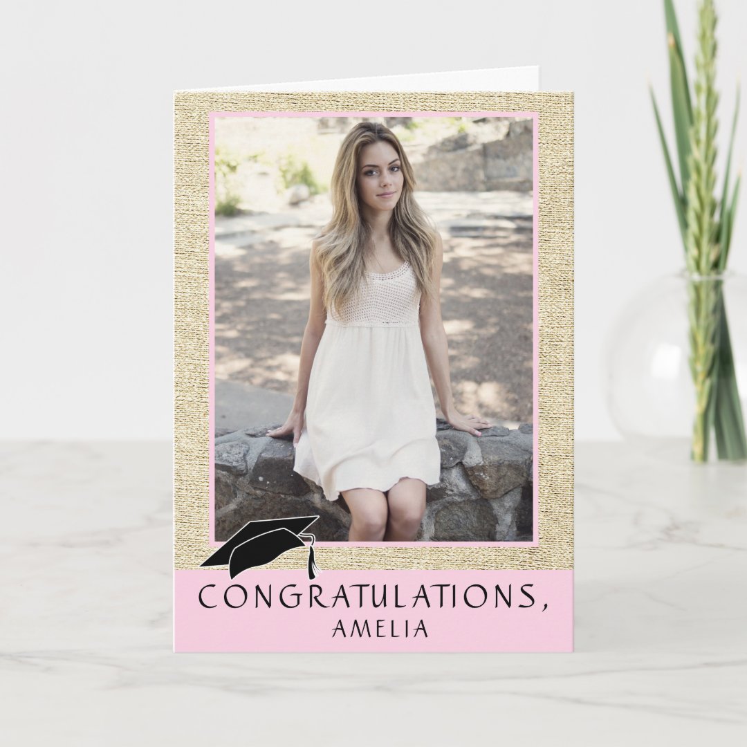 Modern Rustic Congratulations Graduation Photo Card | Zazzle