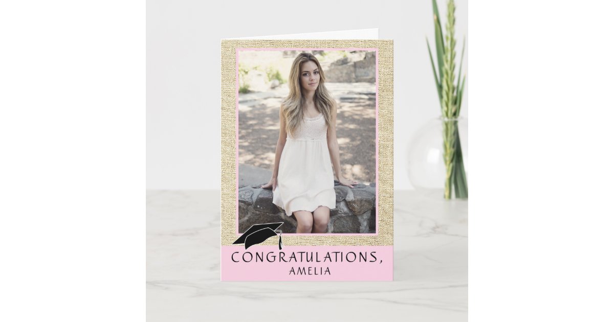 Modern Rustic Congratulations Graduation Photo Card | Zazzle