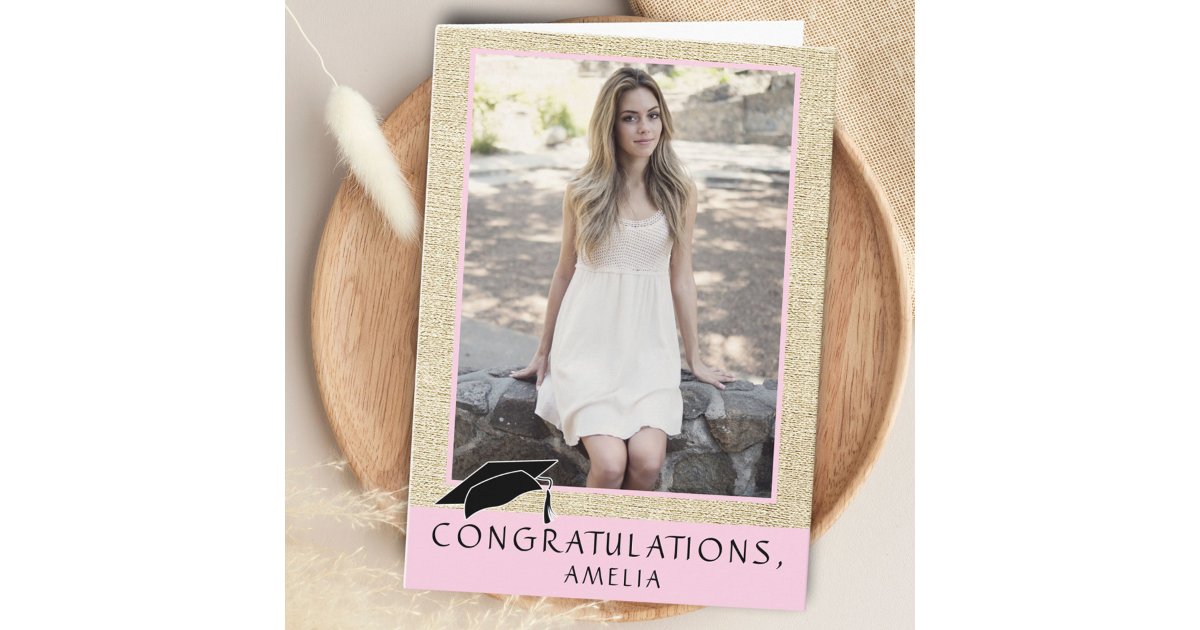 Modern Rustic Congratulations Graduation Photo Card | Zazzle