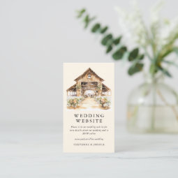 Modern Rustic Country Barn Wedding Details Enclosure Card | Zazzle