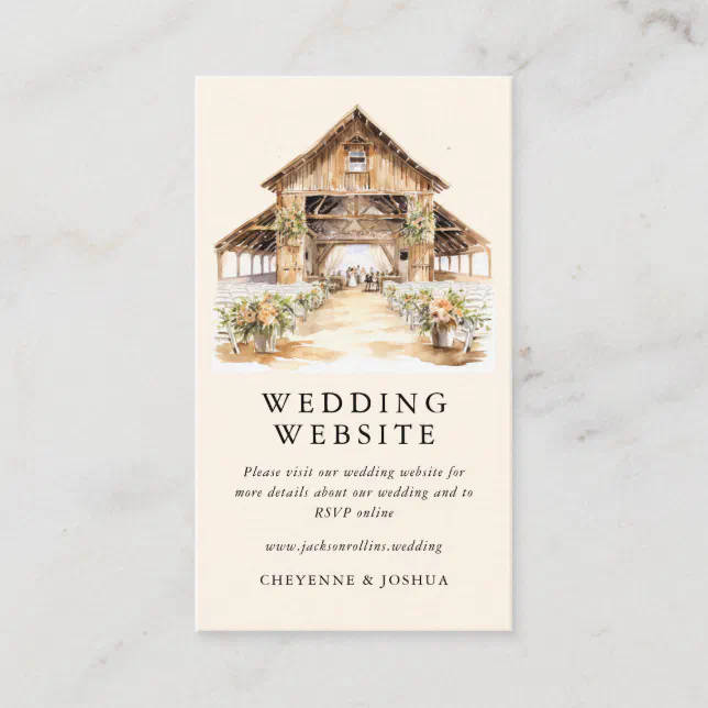 Modern Rustic Country Barn Wedding Details Enclosure Card | Zazzle