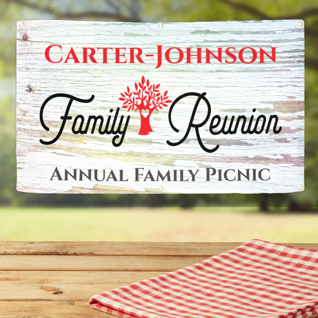 Modern Rustic Family Reunion Banner | Zazzle
