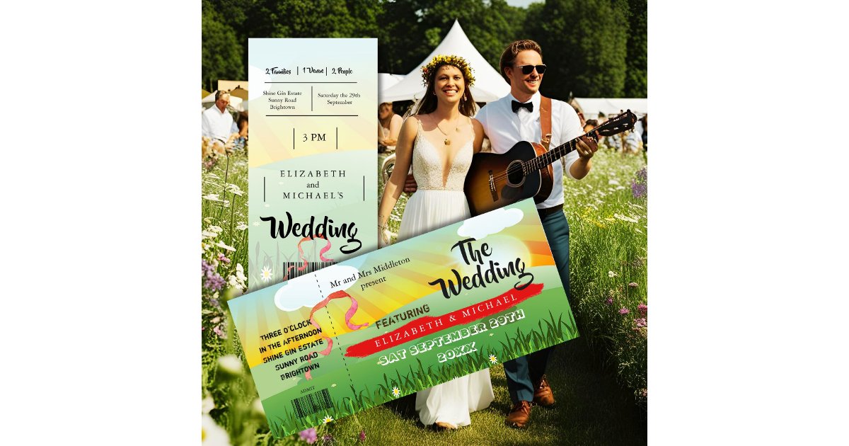 Modern Rustic Festival Wedfest Wedding Invitation | Zazzle