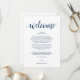 Modern Rustic, Navy, Welcome and Itinerary Card | Zazzle
