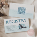 Modern Rustic Ocean QR Code Baby Registry Enclosure Card | Zazzle