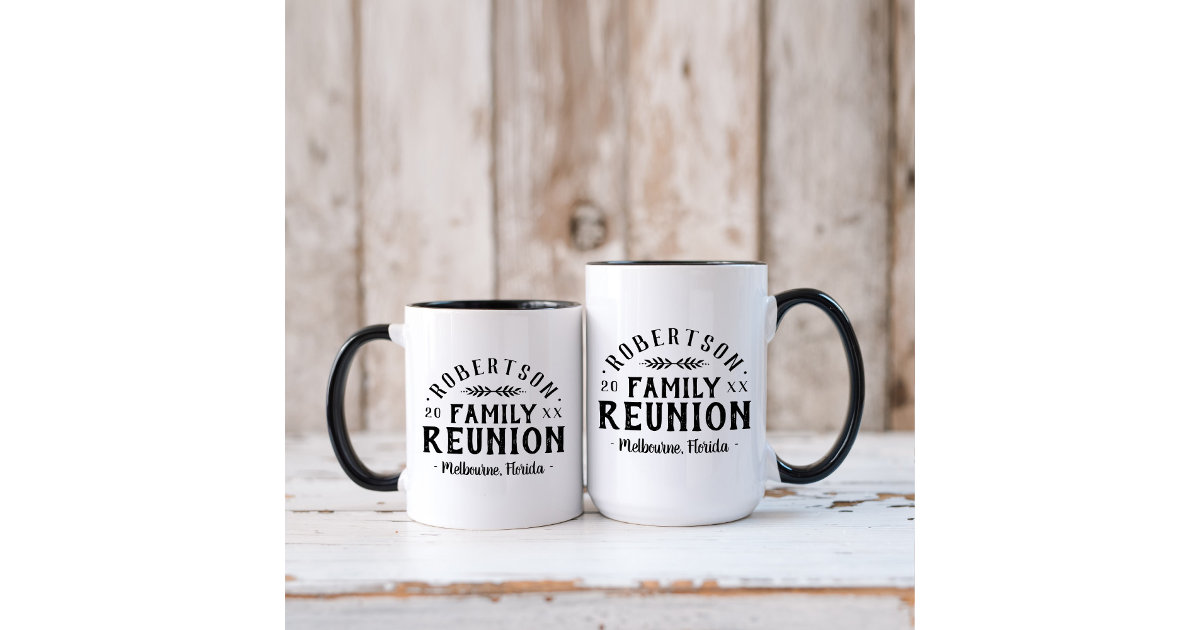 Modern Rustic Personalized Family Reunion Mug | Zazzle