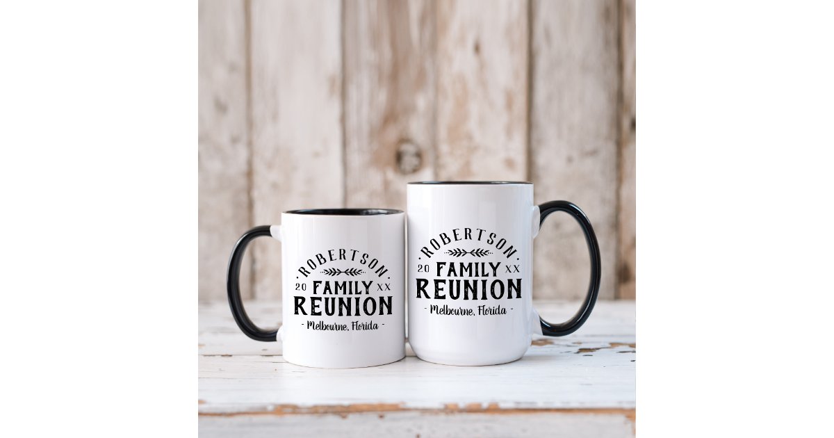Modern Rustic Personalized Family Reunion Mug | Zazzle