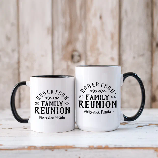 Modern Rustic Personalized Family Reunion Mug | Zazzle
