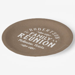 Modern Rustic Personalized Family Reunion Paper Plates | Zazzle