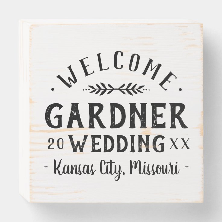 Modern Rustic Personalized Wedding Welcome Wooden Box Sign | Zazzle