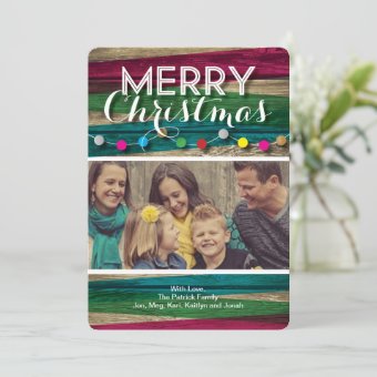Modern Rustic Photo Christmas Card | Zazzle