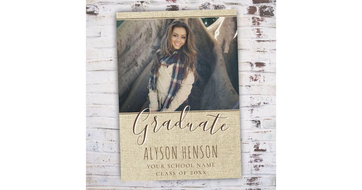 Modern Rustic Photo Graduation Announcement Card | Zazzle