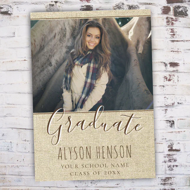 Modern Rustic Photo Graduation Announcement Card | Zazzle