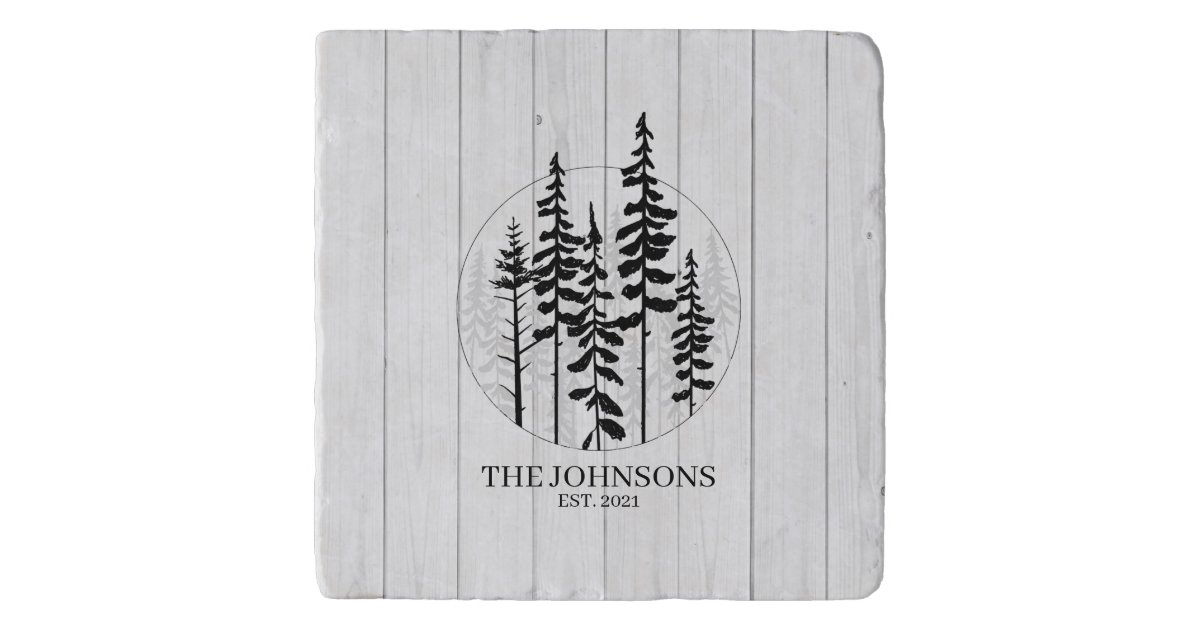Modern Rustic Pine Tree Farmhouse Trivet | Zazzle