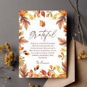 Modern Rustic Thanksgiving Fall Autumn Grateful Holiday Card | Zazzle