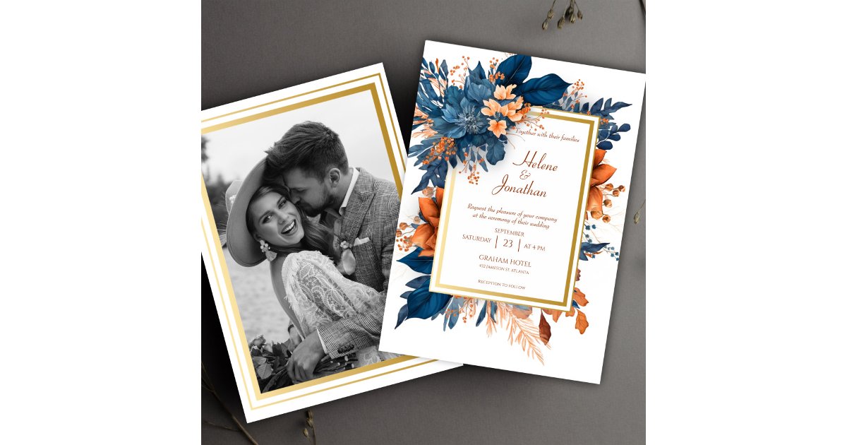 Modern Rustic Watercolor Floral Elegant Wedding Invitation | Zazzle