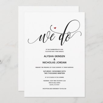 Modern Rustic We Do Wedding Invitation Card | Zazzle