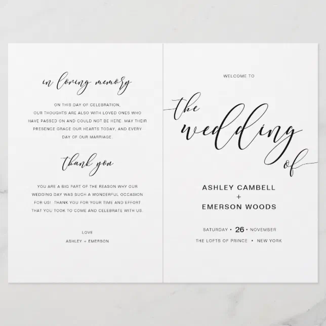 Modern Rustic Wedding Ceremony Program Booklet | Zazzle