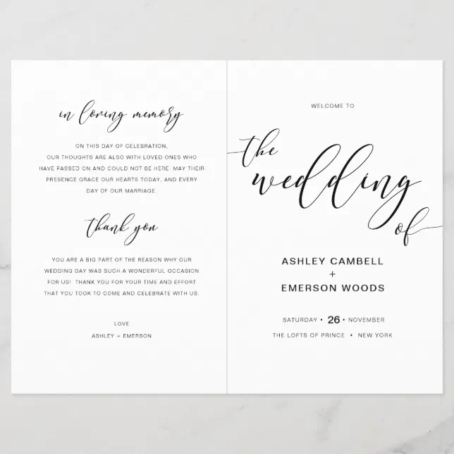 Modern Rustic Wedding Ceremony Program Booklet | Zazzle