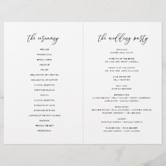 Modern Rustic Wedding Ceremony Program Booklet | Zazzle