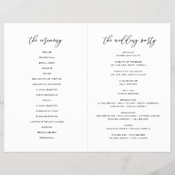 Modern Rustic Wedding Ceremony Program Booklet | Zazzle