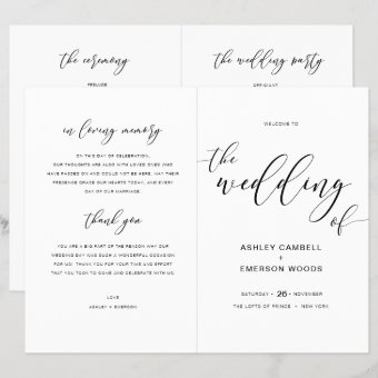 Modern Rustic Wedding Ceremony Program Booklet | Zazzle