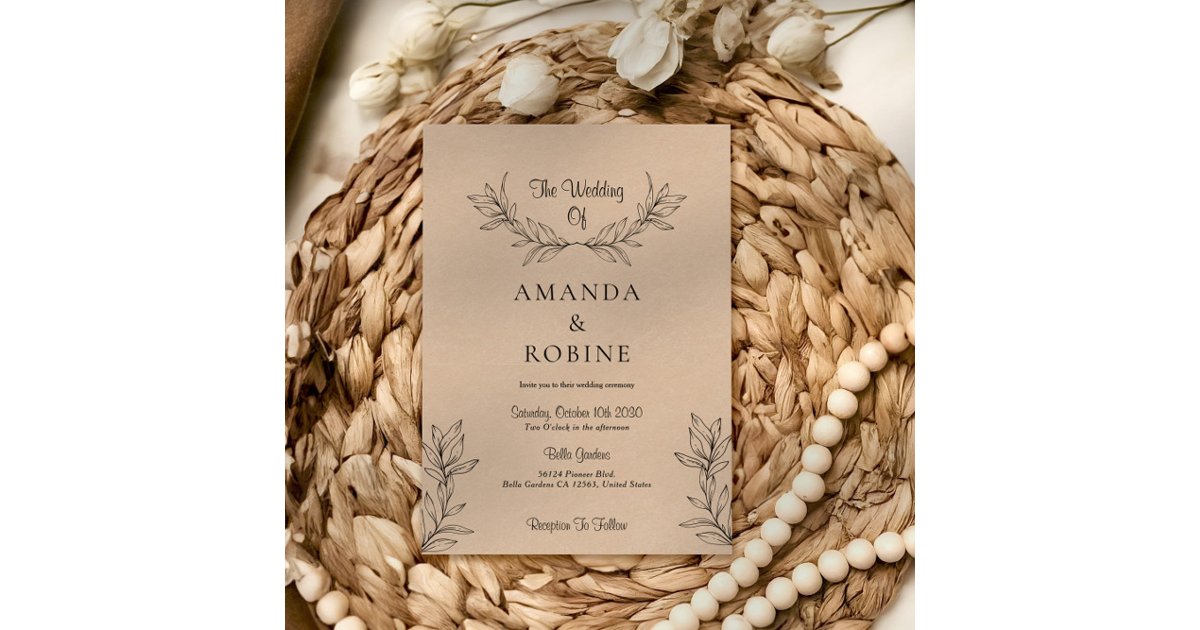Modern Rustic Wedding Invitation | Zazzle