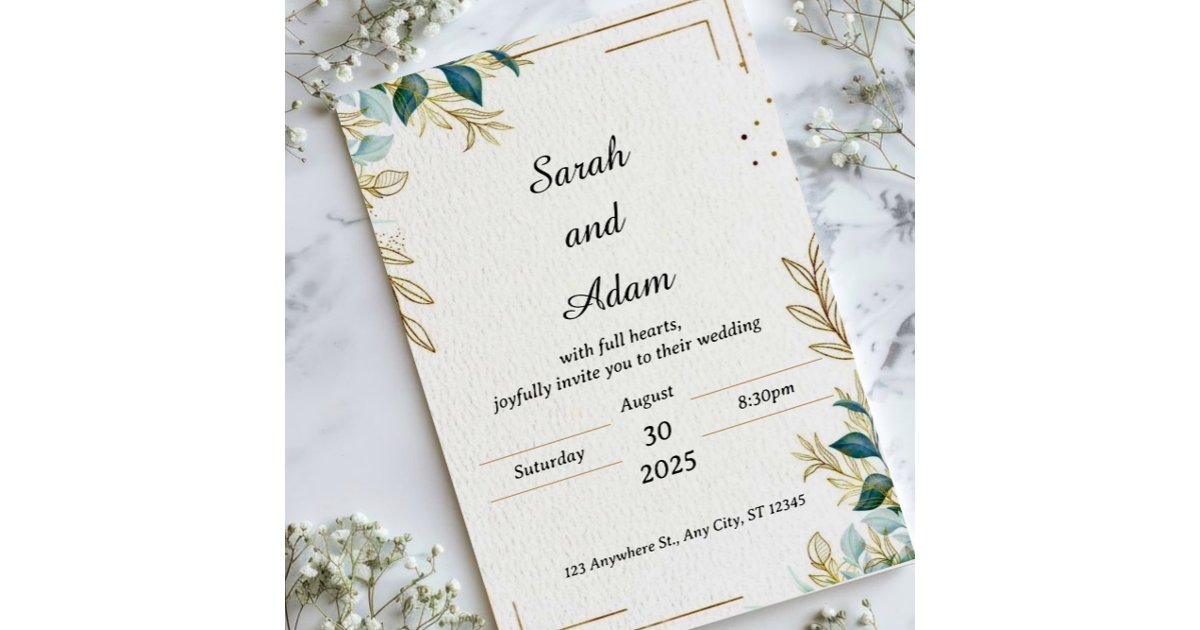 Modern Rustic Wedding Invitation Template | Zazzle