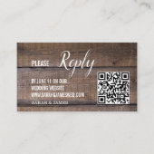 Modern Rustic Wedding QR code RSVP Card | Zazzle