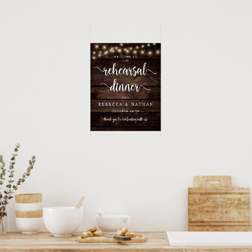 Modern Rustic, Wedding Rehearsal Dinner Welcome Poster | Zazzle