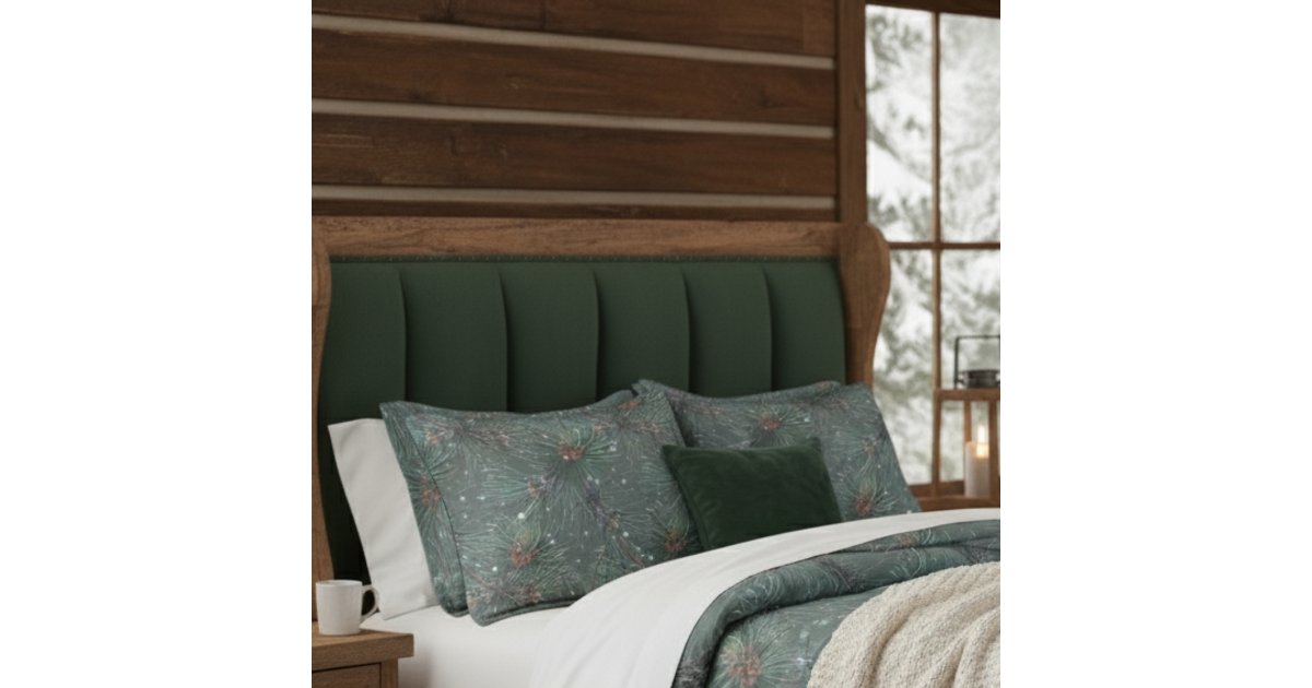 Modern Rustic Winter Pine Pattern Pillow Case | Zazzle
