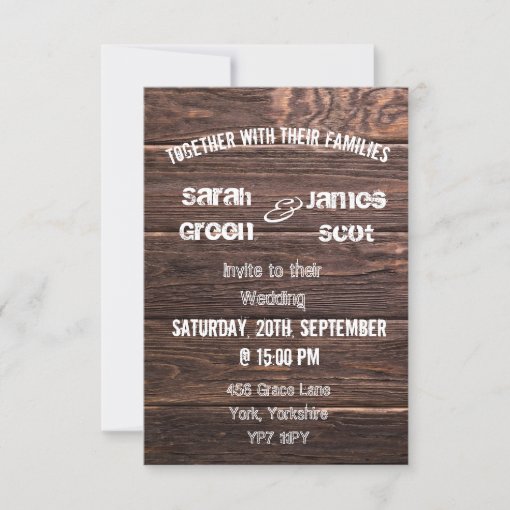 Modern Rustic Wood Barn Wedding Invitation | Zazzle
