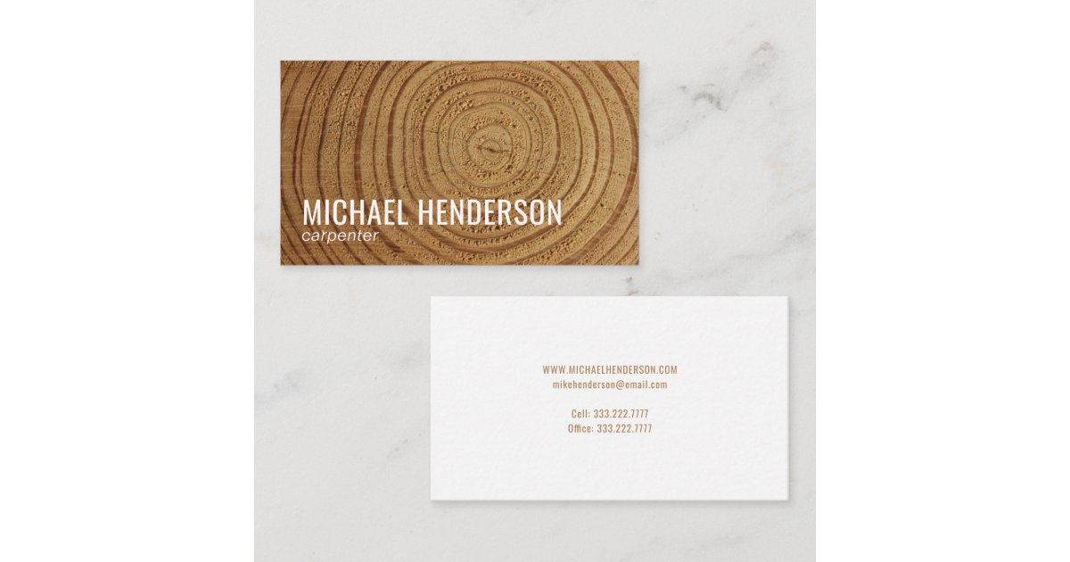 Modern Rustic Wood Carpentry Professional Business Card | Zazzle.com