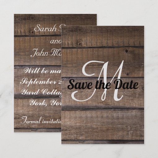 Modern Rustic Wood Save the Date Announcement | Zazzle