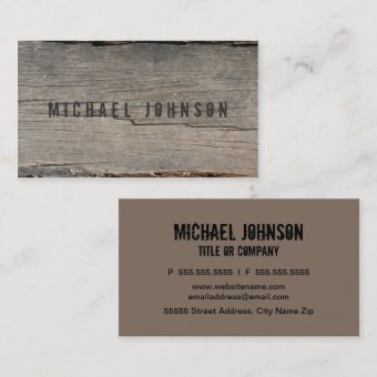 Modern Rustic Wood Unique Business Card | Zazzle