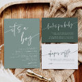 Modern Sage Green Baby Shower Invitation Its a Boy | Zazzle